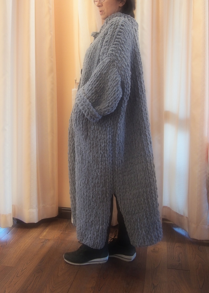 Long Chunky Knit Cardigan. Oversized Knit Cardigan. Top Yarn Knitwear ...