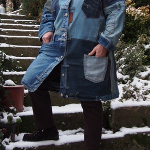 Unique Denim Coat Patches, Ripped Denim Cape, Patchwork Jeans Coat Nara ...