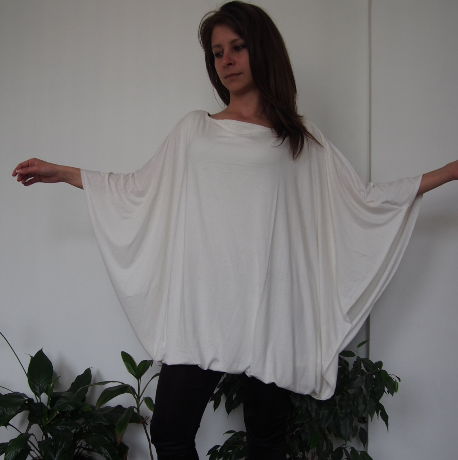 Over-sized Long Jersey Tunic Long Tunic Bolloon Tunic & Nara - Etsy