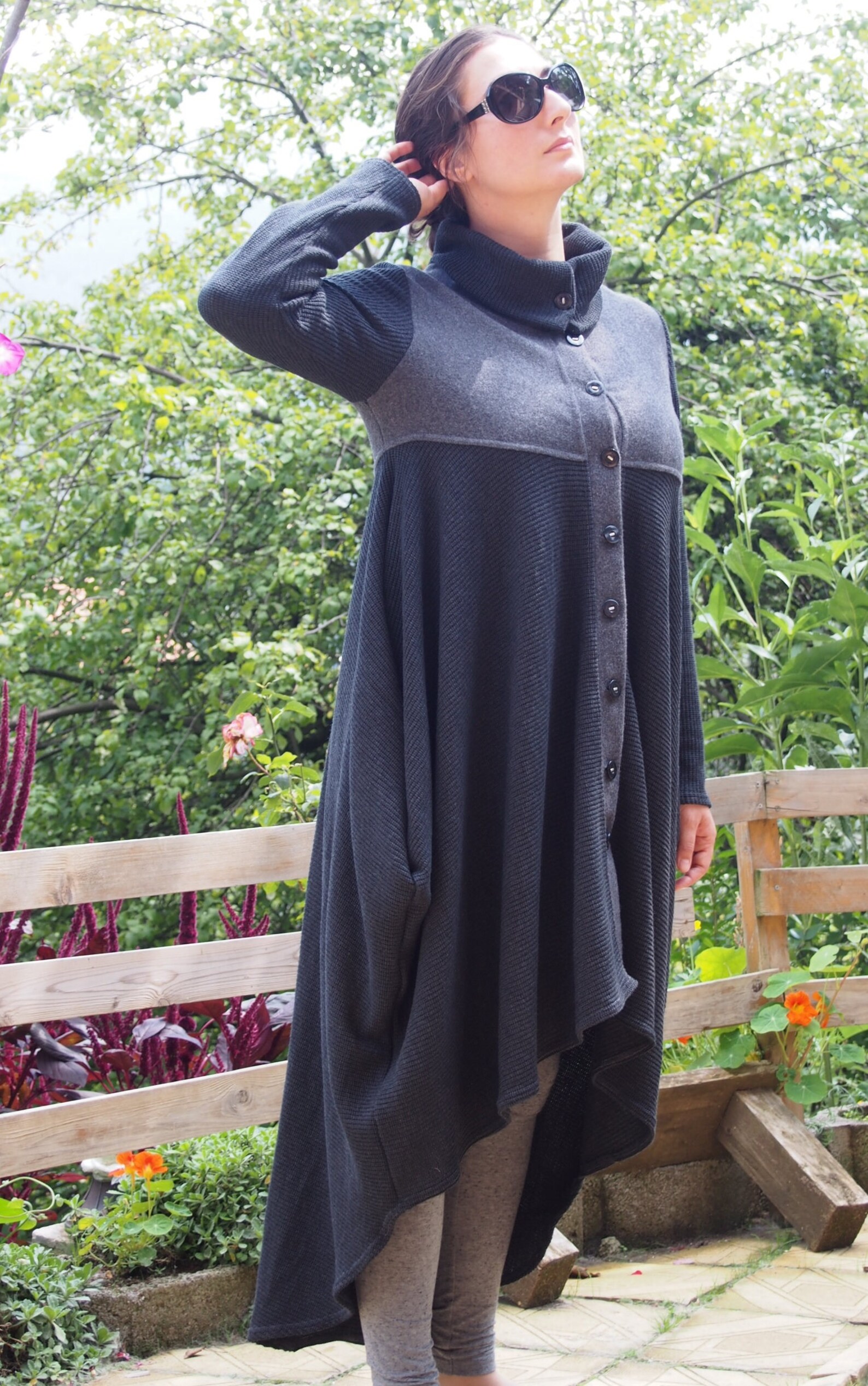 Woman Wool Coat Asymmetric Coat Extravagant Coat Wool - Etsy