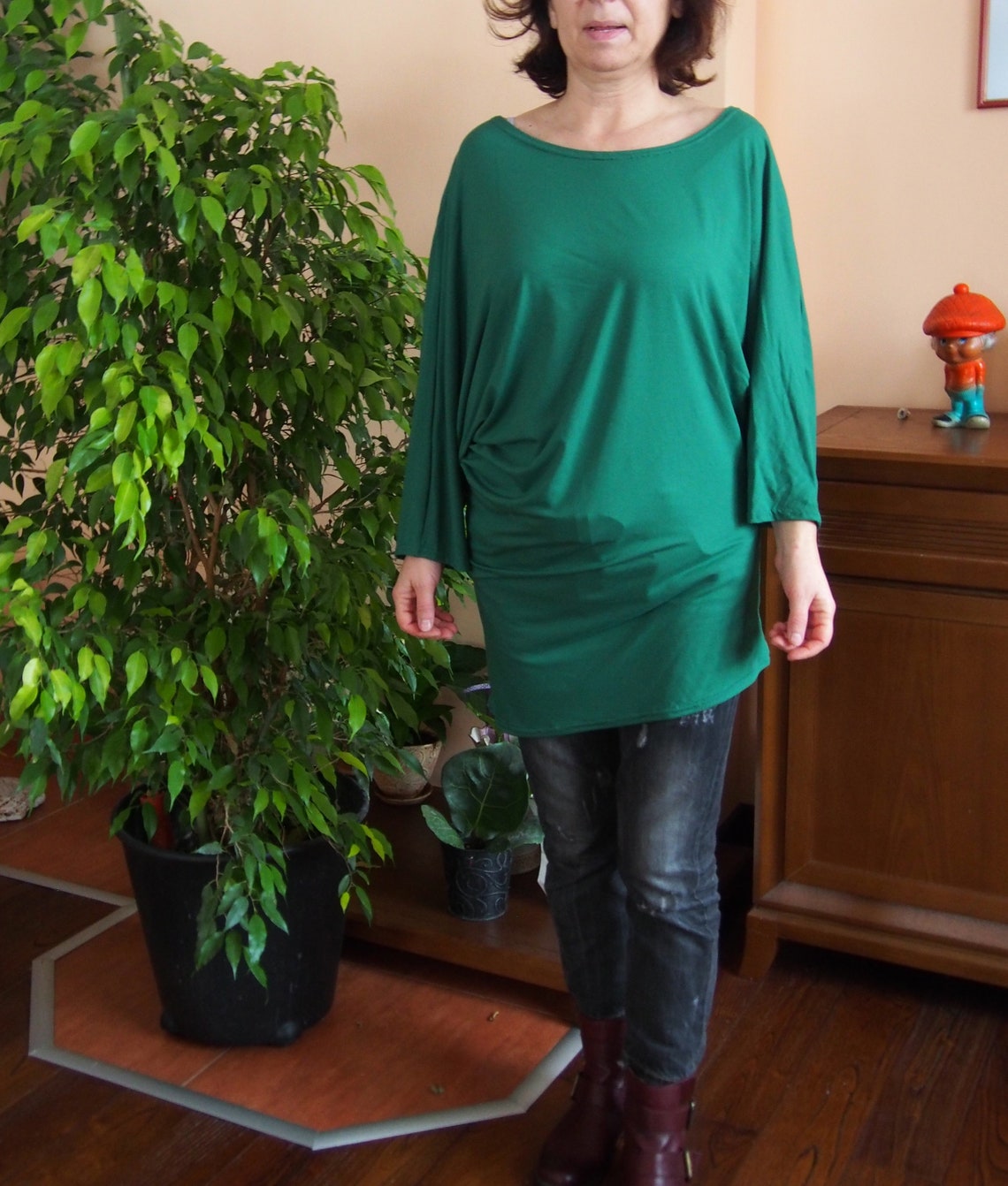 Women Green TunicTunic Dress Asymmetrical Tunic Loose Tunic | Etsy