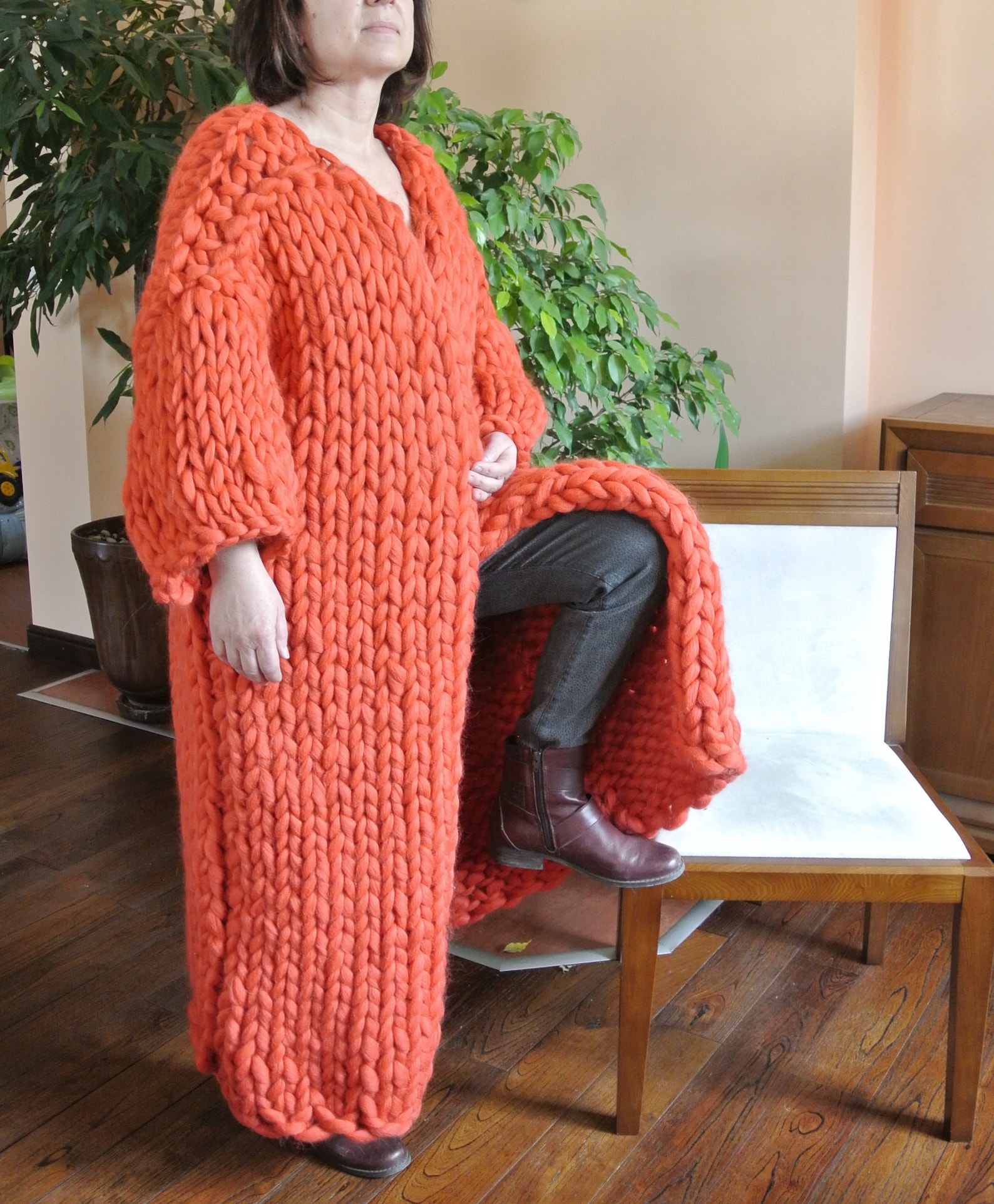 Long Chunky Cardigan, Oversized Knit Cardigan, Maxi Wool Cardigan ...