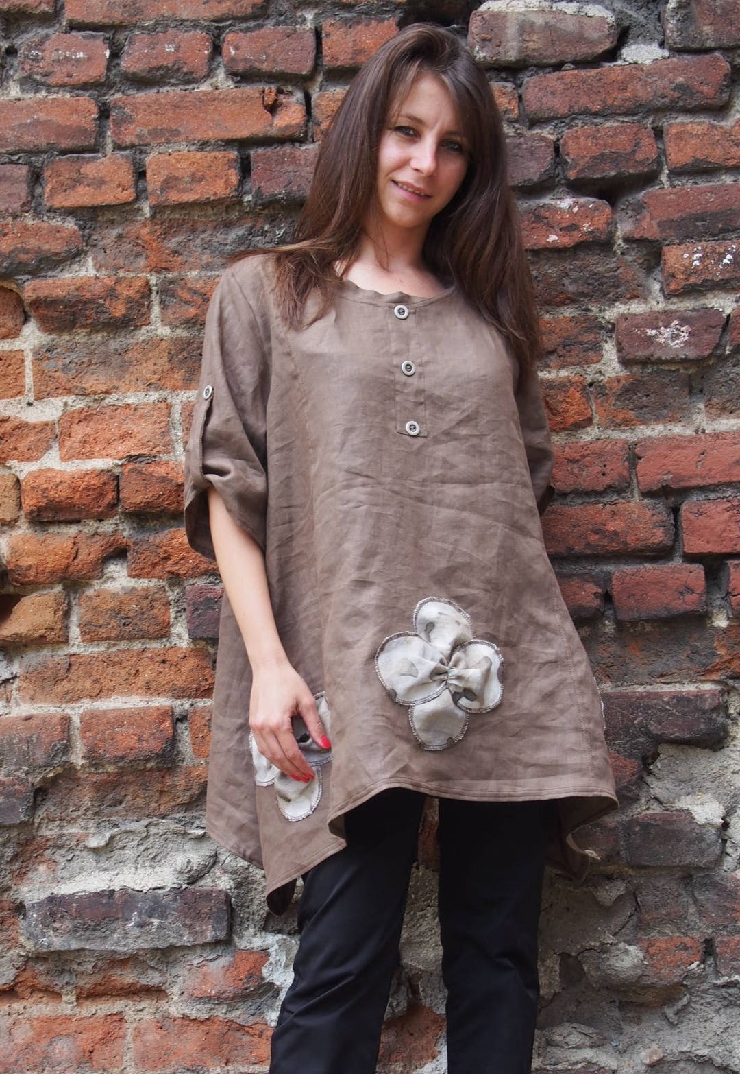 Plus Size Linen Tunic, Asymmetrical Tunic Dress, Linen Tunic Dress ...