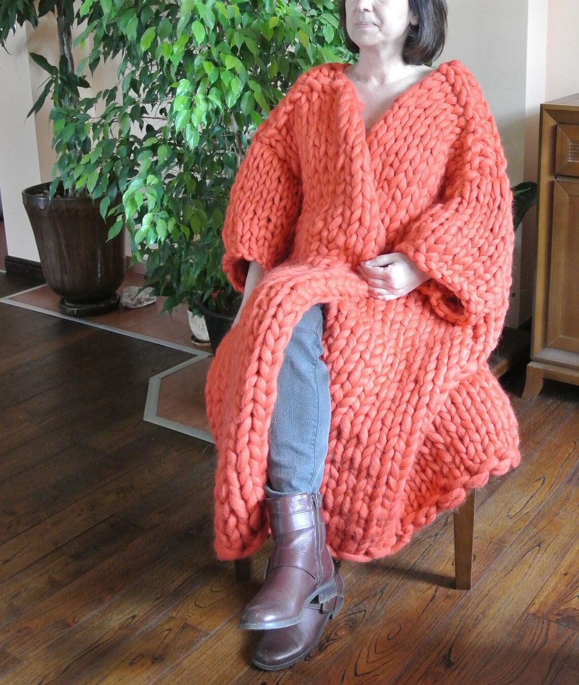 Long Chunky Cardigan Oversized Knit Cardigan Maxi Wool | Etsy