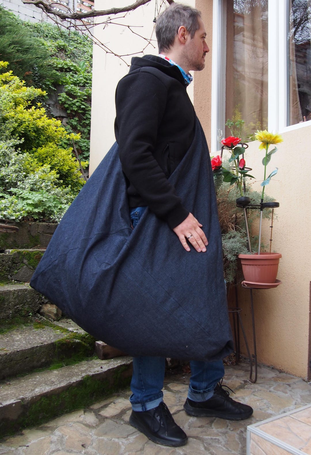 Denim Extra Large Bag, Extra Large Work Tote Bag, Handmade Bag, Soft ...