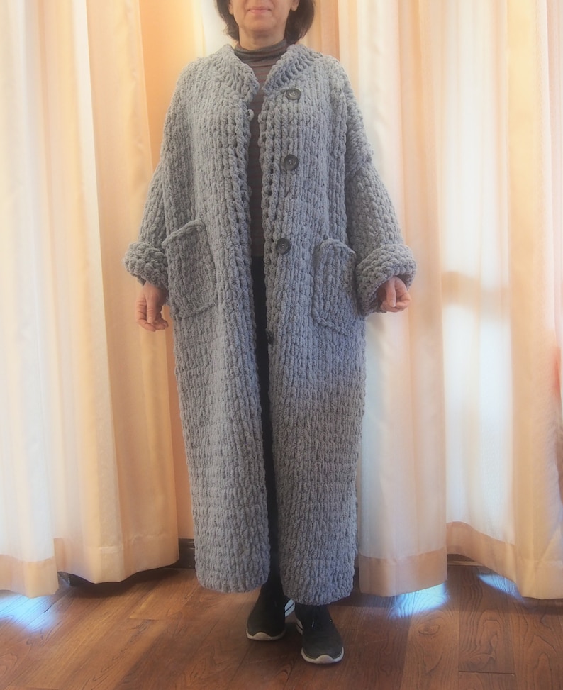 Long Chunky Knit Cardigan. Oversized Knit Cardigan. Top Yarn Knitwear ...