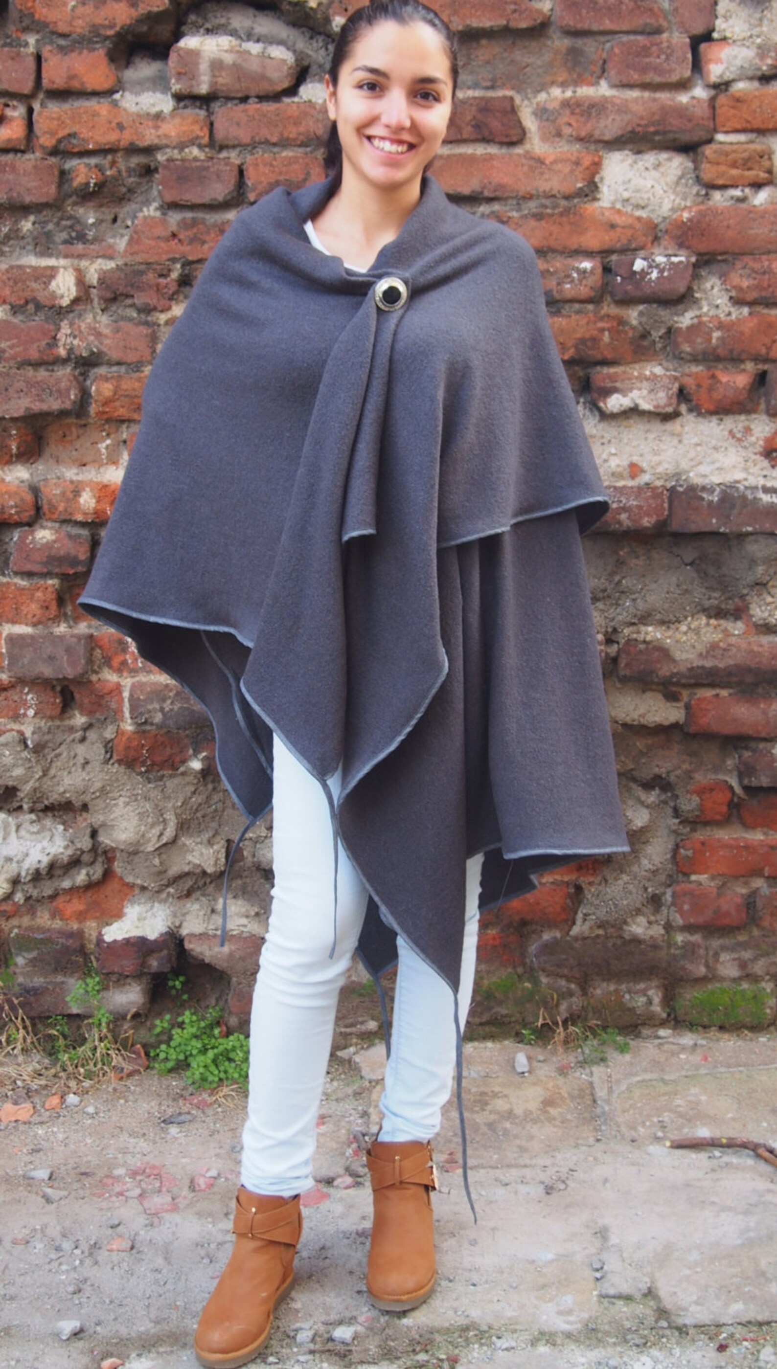 Knitted Poncho Long Poncho Long Version Plus Size Poncho Loose - Etsy