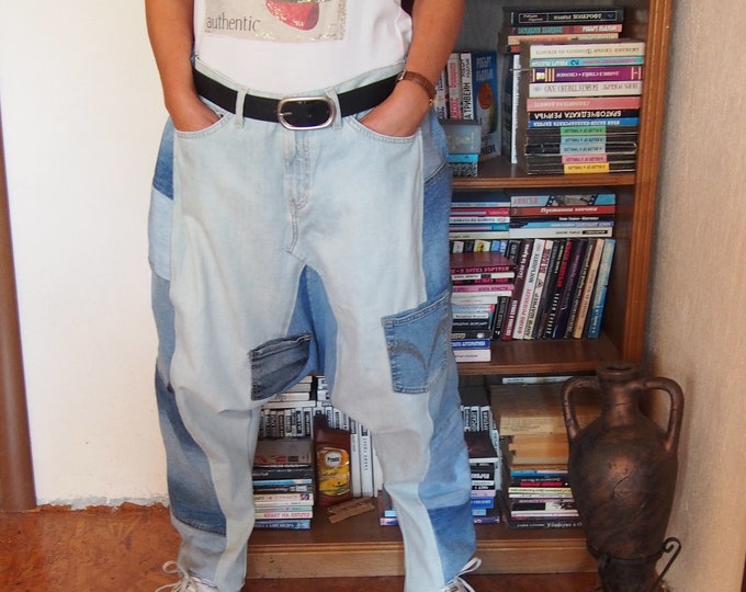 Patchwork Harem Pants of Recycled Jeans , Pants in Disconnected Then ...