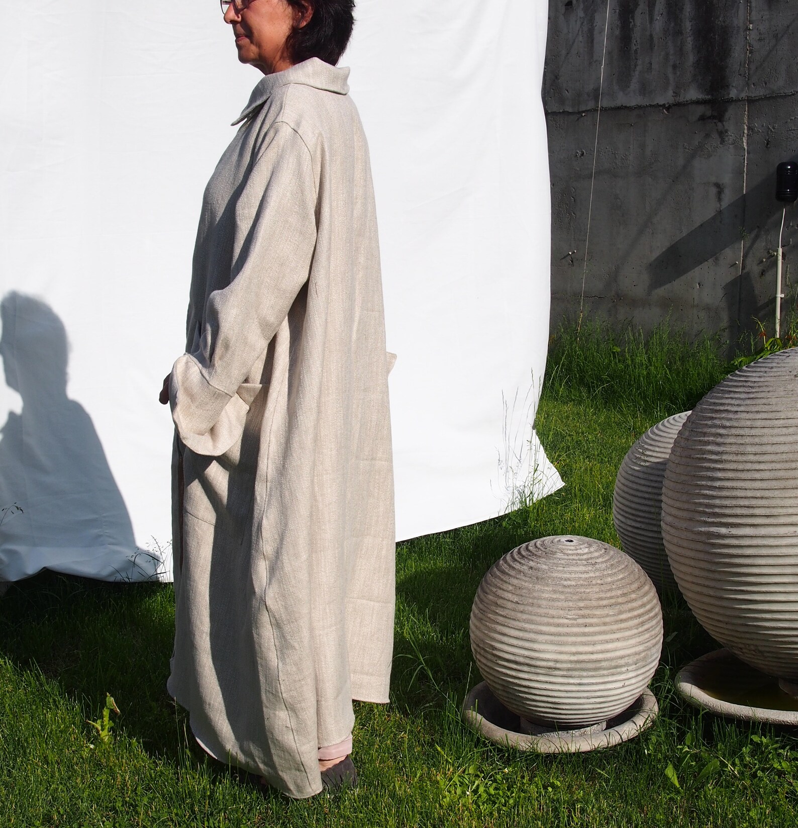 Loose Linen Cloak, Linen Long Coat, Long Linen Duster, Linen Tunic ...