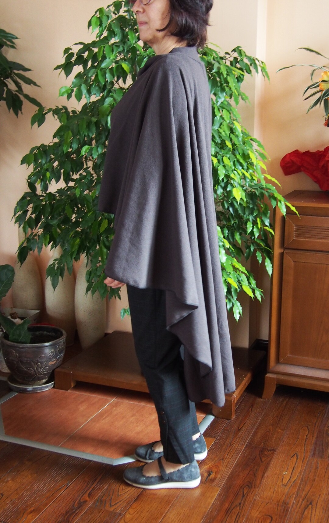 Аsymmetrical Poncho Scarf, Extravagant Poncho, Women Wrap Scarf, Avant ...