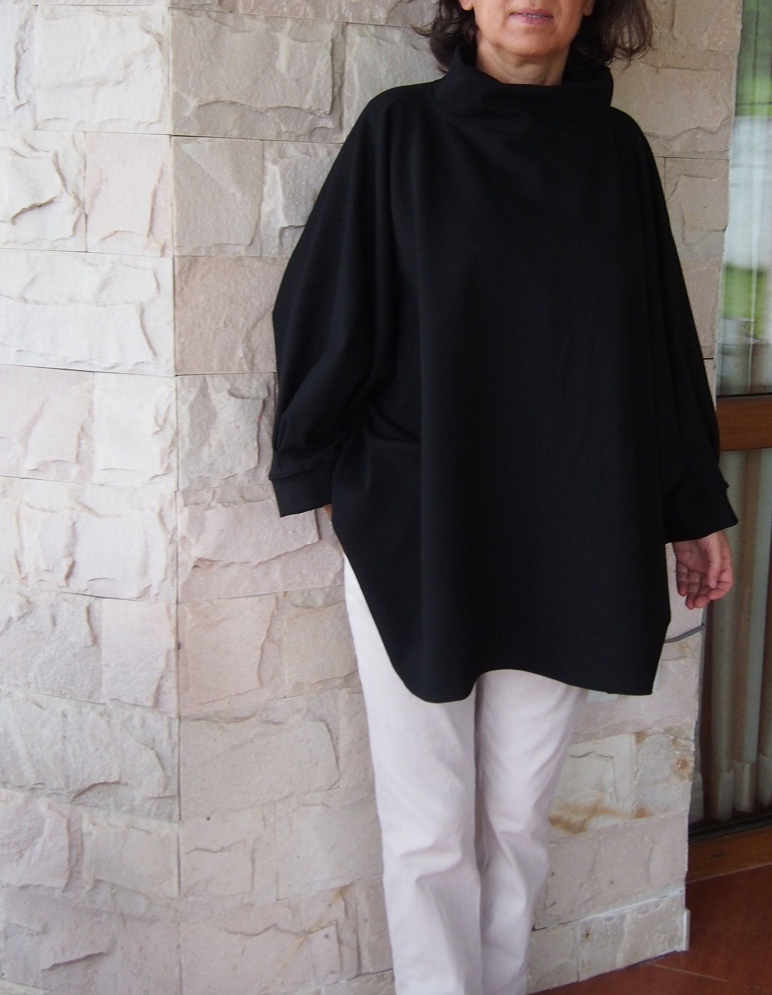 Over-sized Long Sleeve Tunic Quality Cotton Tunic With Polo | Etsy