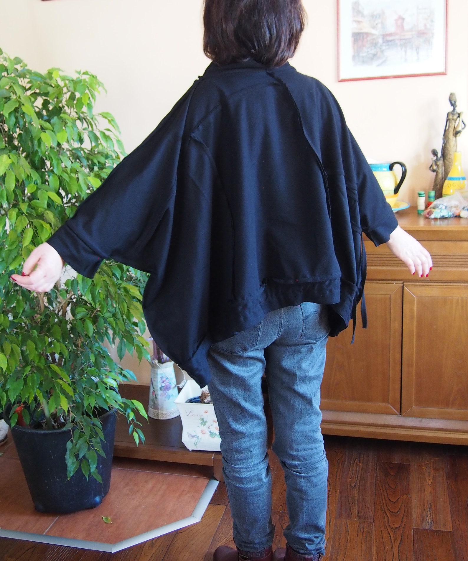 Asymmetric Over-sized Tunic Loose Fit Tunic Jersey Tunic Top & - Etsy