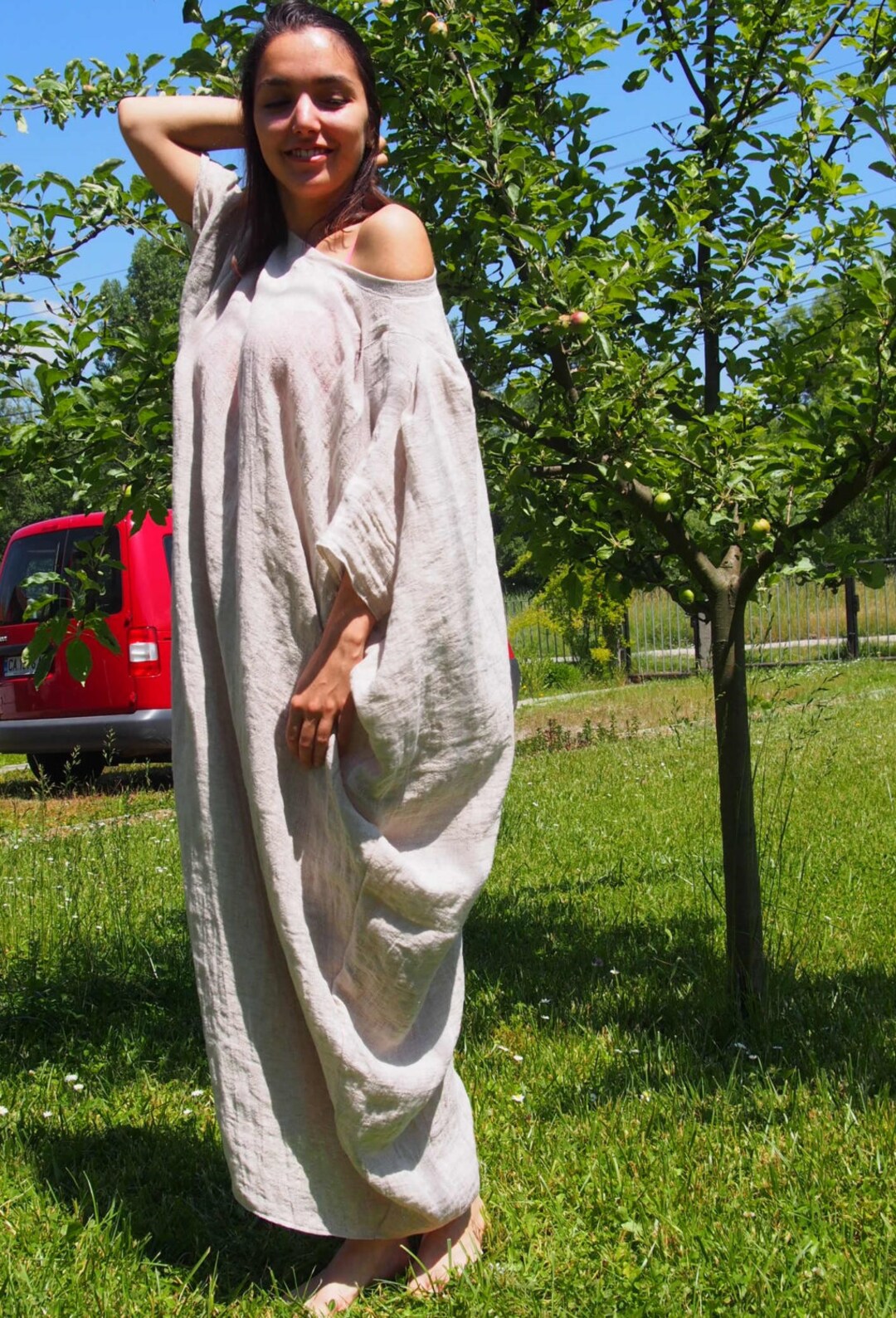 Washed Linen Dress, Loose Linen Dress, Linen Clothing, Extravagant ...