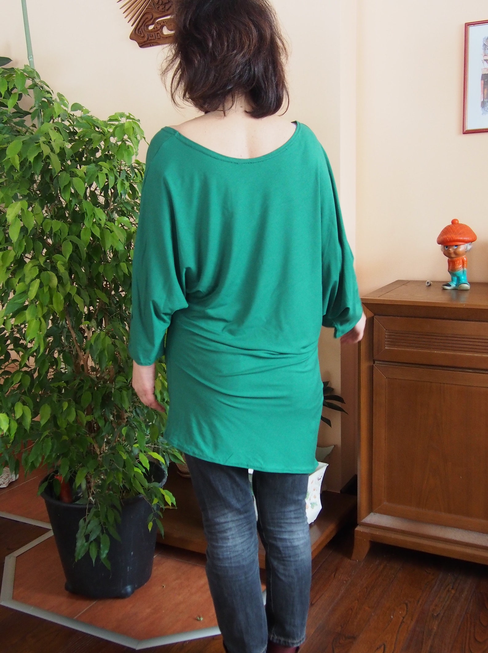 Women Green Tunictunic Dress Asymmetrical Tunic Loose Tunic - Etsy
