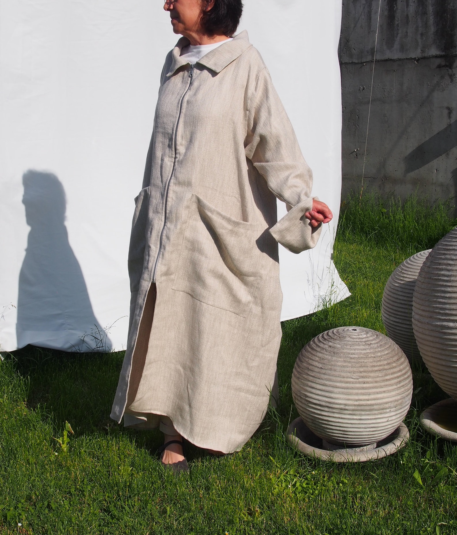 Loose Linen Cloak, Linen Long Coat, Long Linen Duster, Linen Tunic ...