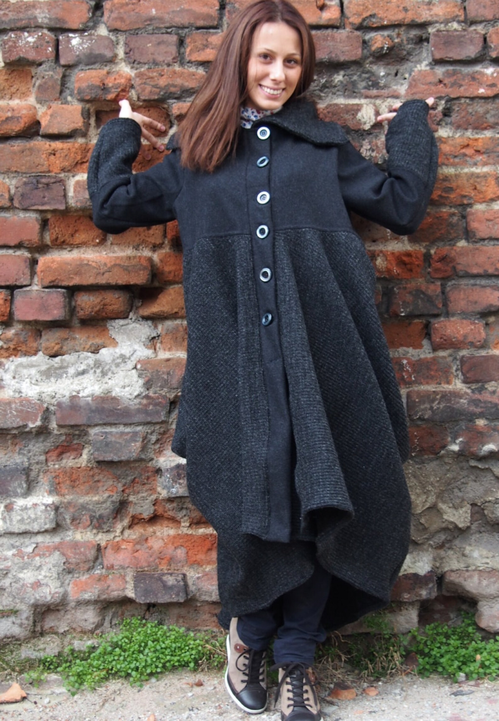 Woman Wool Coat Asymmetric Coat Extravagant Coat Wool - Etsy