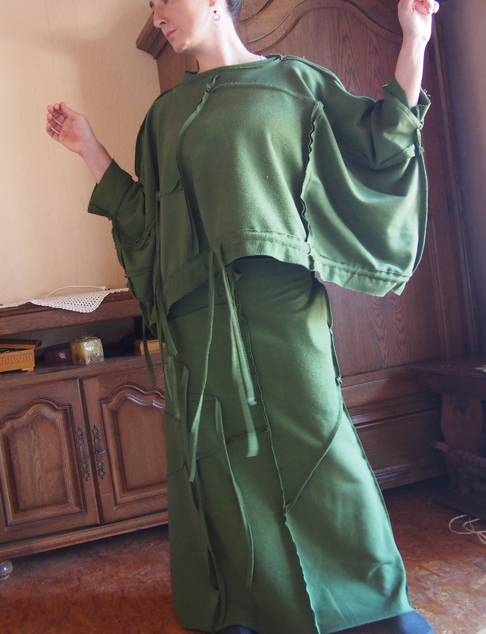 Green Maxi Set Top and Skirt Set Avant Garde Set for Women - Etsy