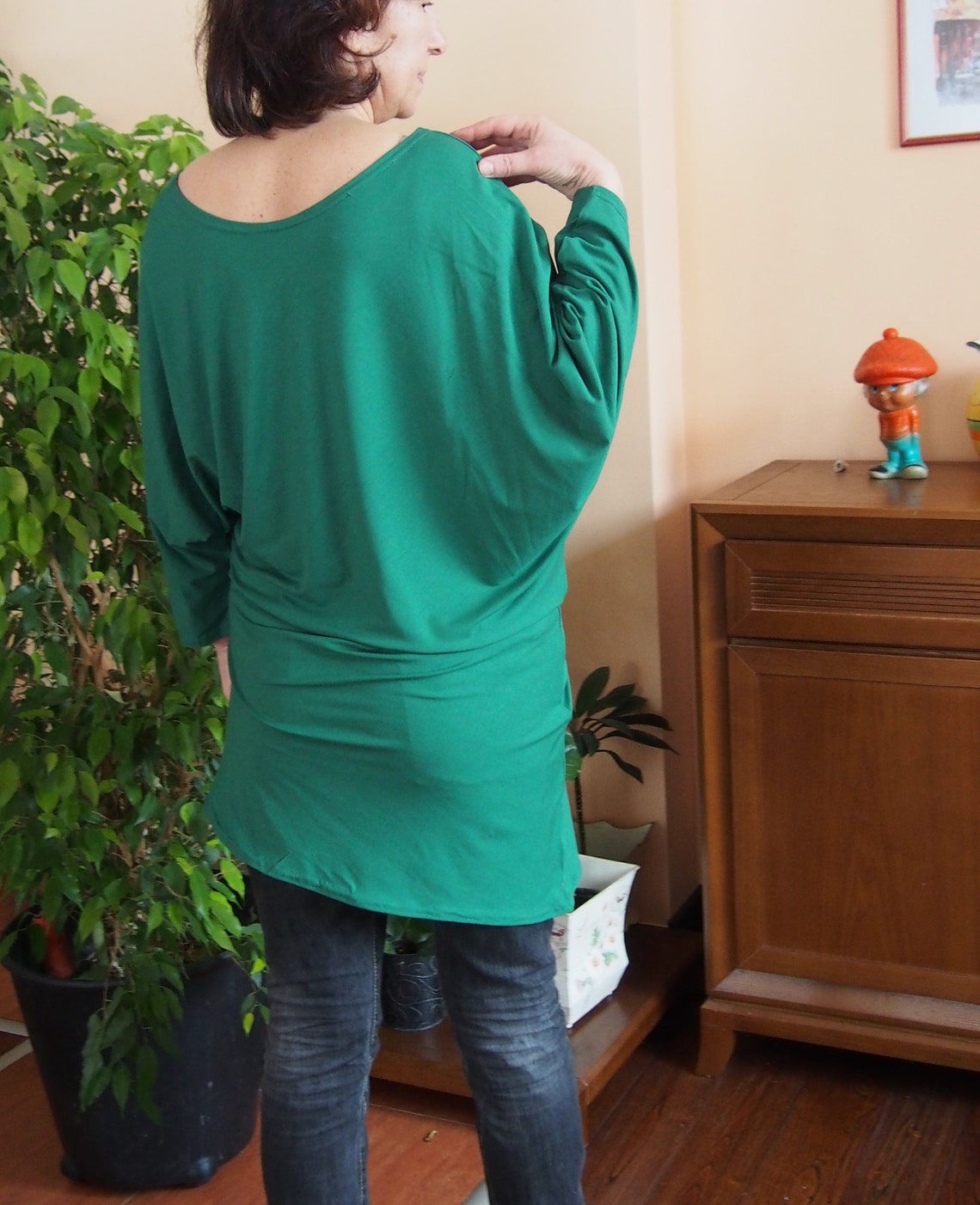 Women Green Tunictunic Dress Asymmetrical Tunic Loose Tunic - Etsy