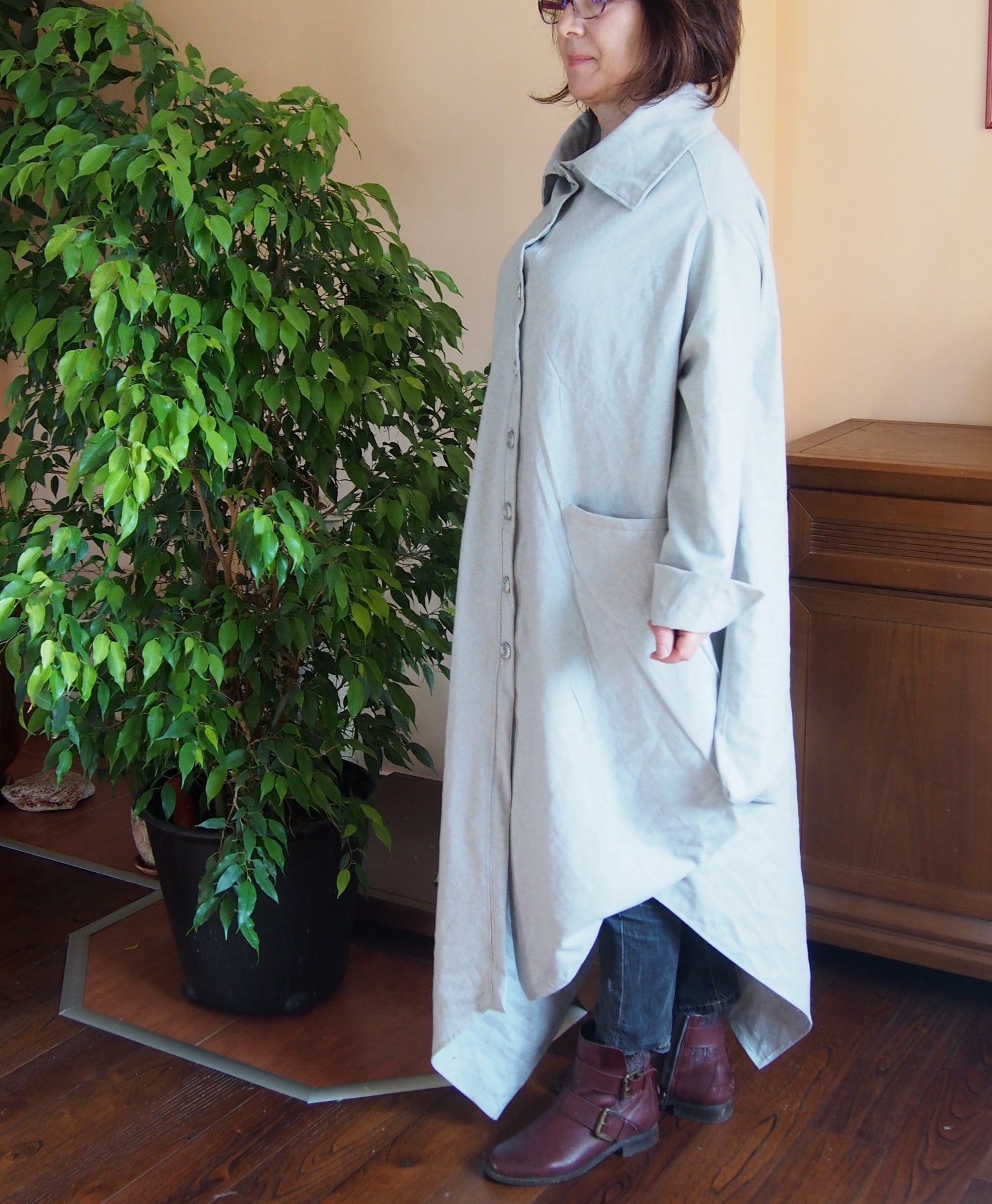 Loose Linen Cloak: Asymmetrical Duster Coat, Plus Size - Etsy