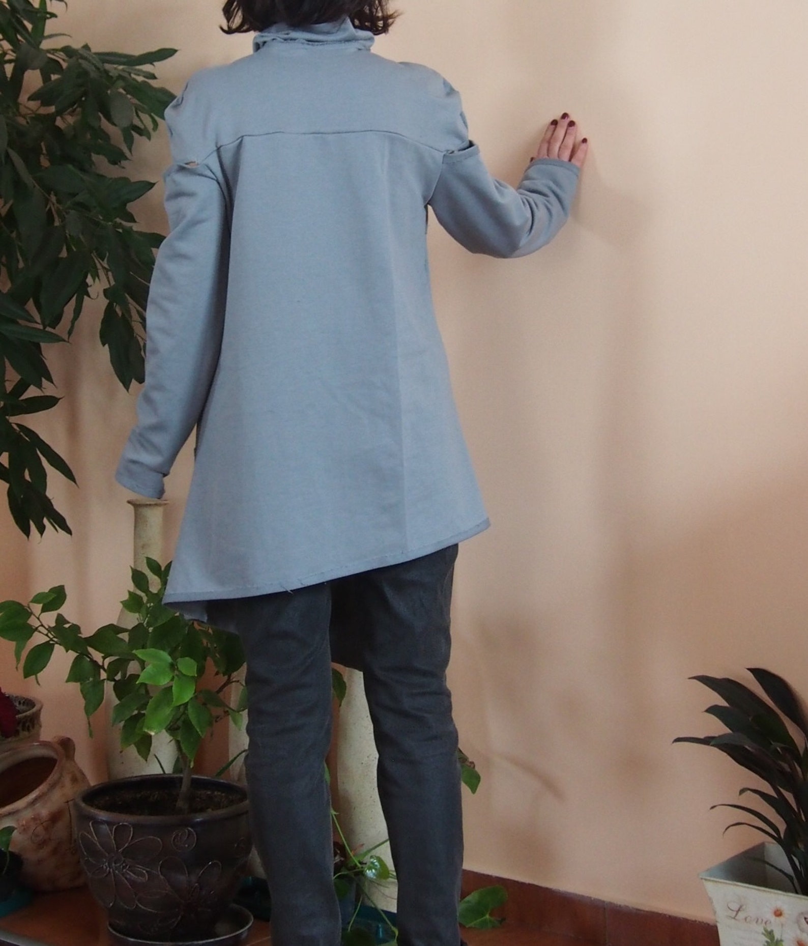 Extravagant Asymmetric Cotton Tunic With Slits on the Shoulders& Nara ...