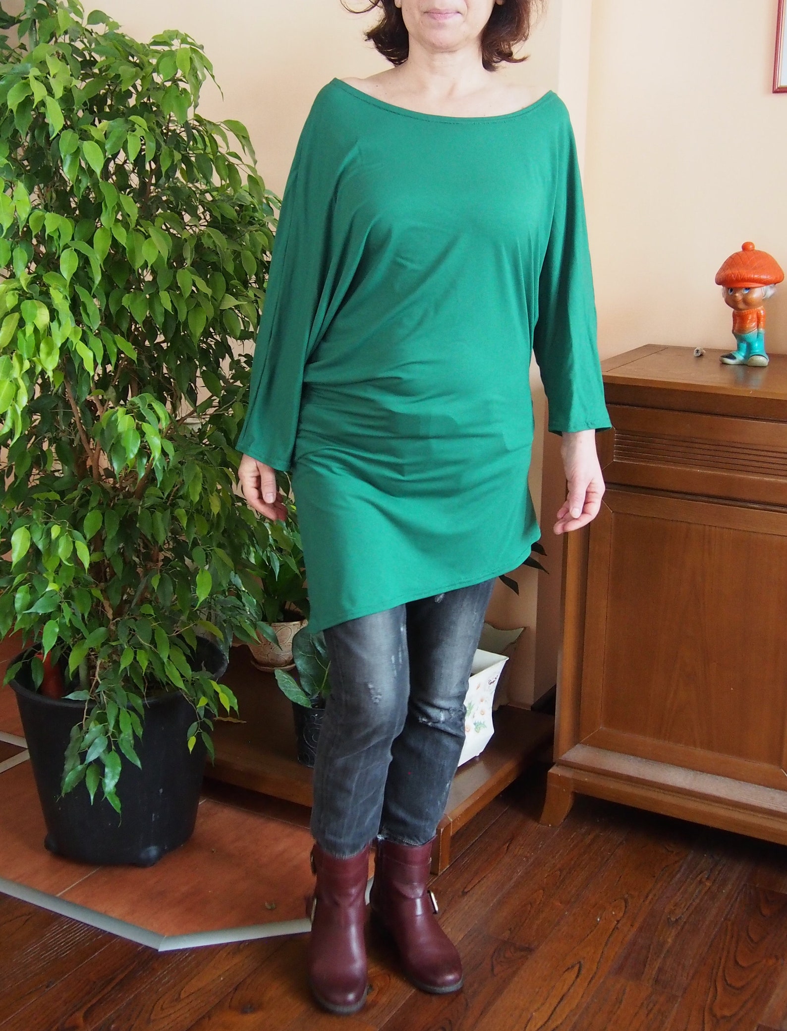 Women Green TunicTunic Dress Asymmetrical Tunic Loose Tunic | Etsy