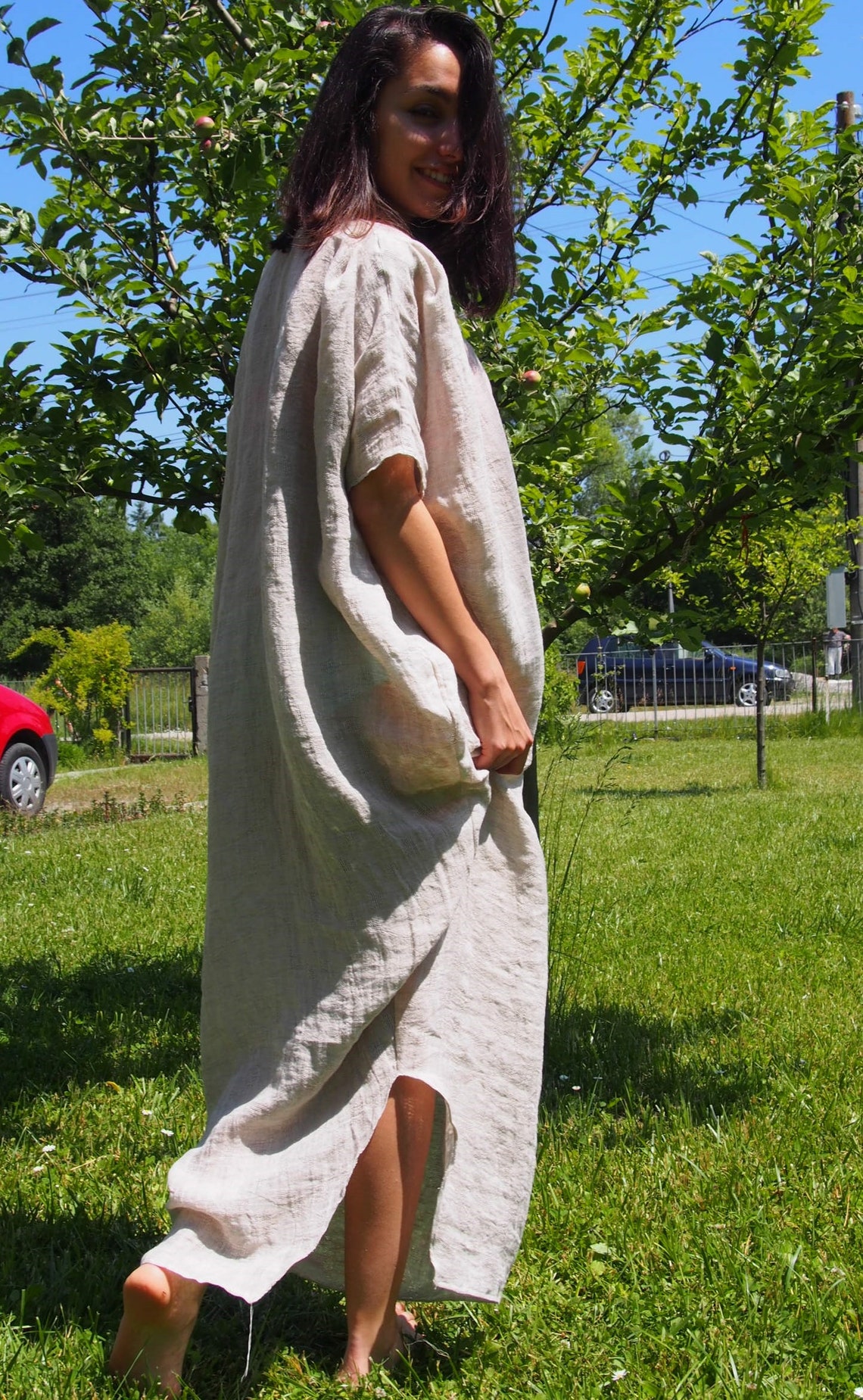 Washed Linen Dress Loose Linen Dress Linen Clothing | Etsy