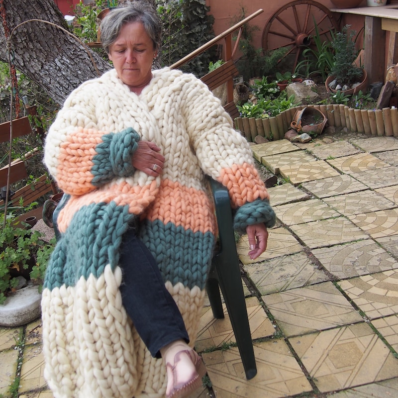 Chunky Knit Cardigan - Etsy