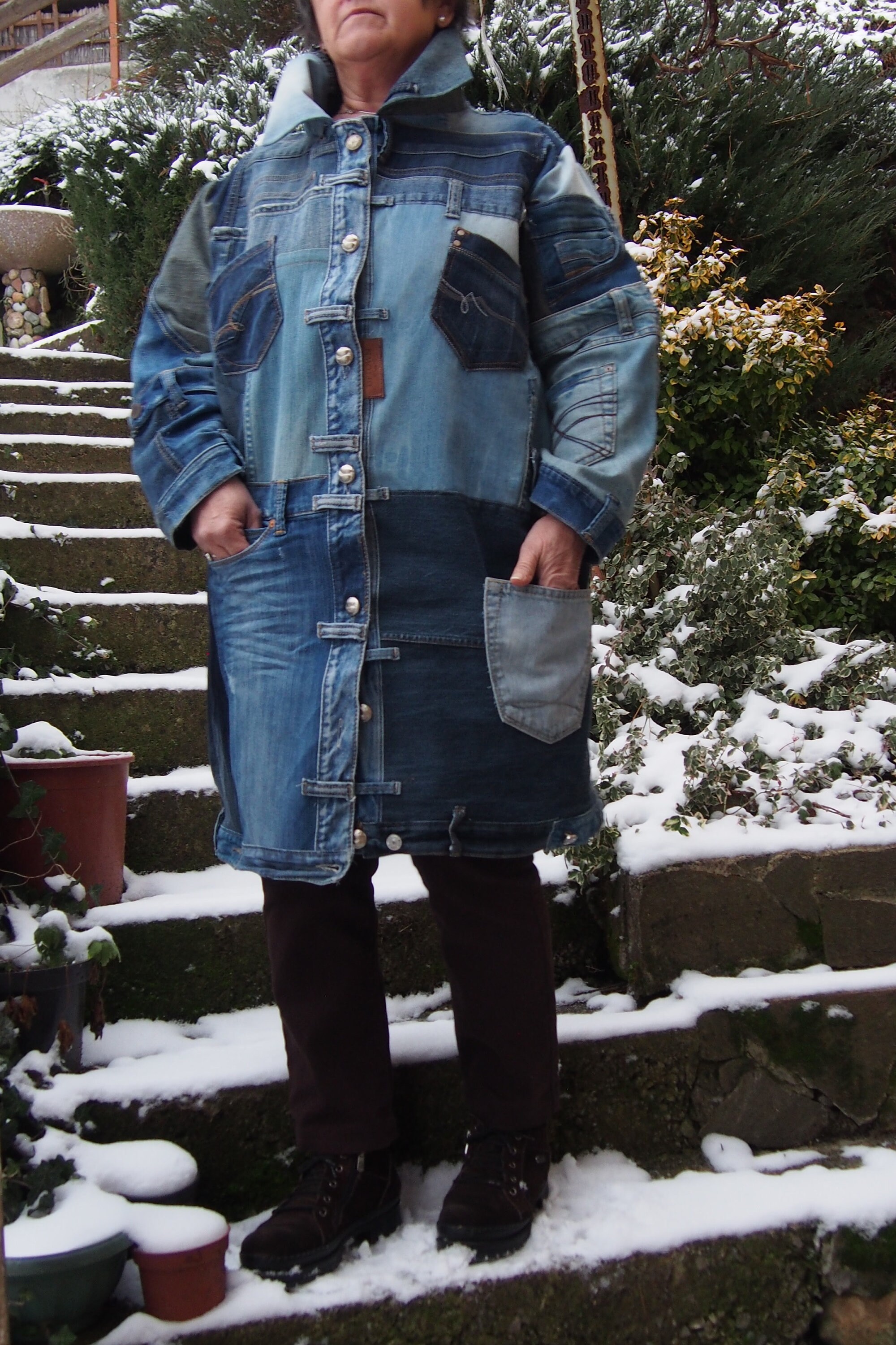 Unique Denim Coat Patches Ripped Denim Cape Patchwork Jeans - Etsy