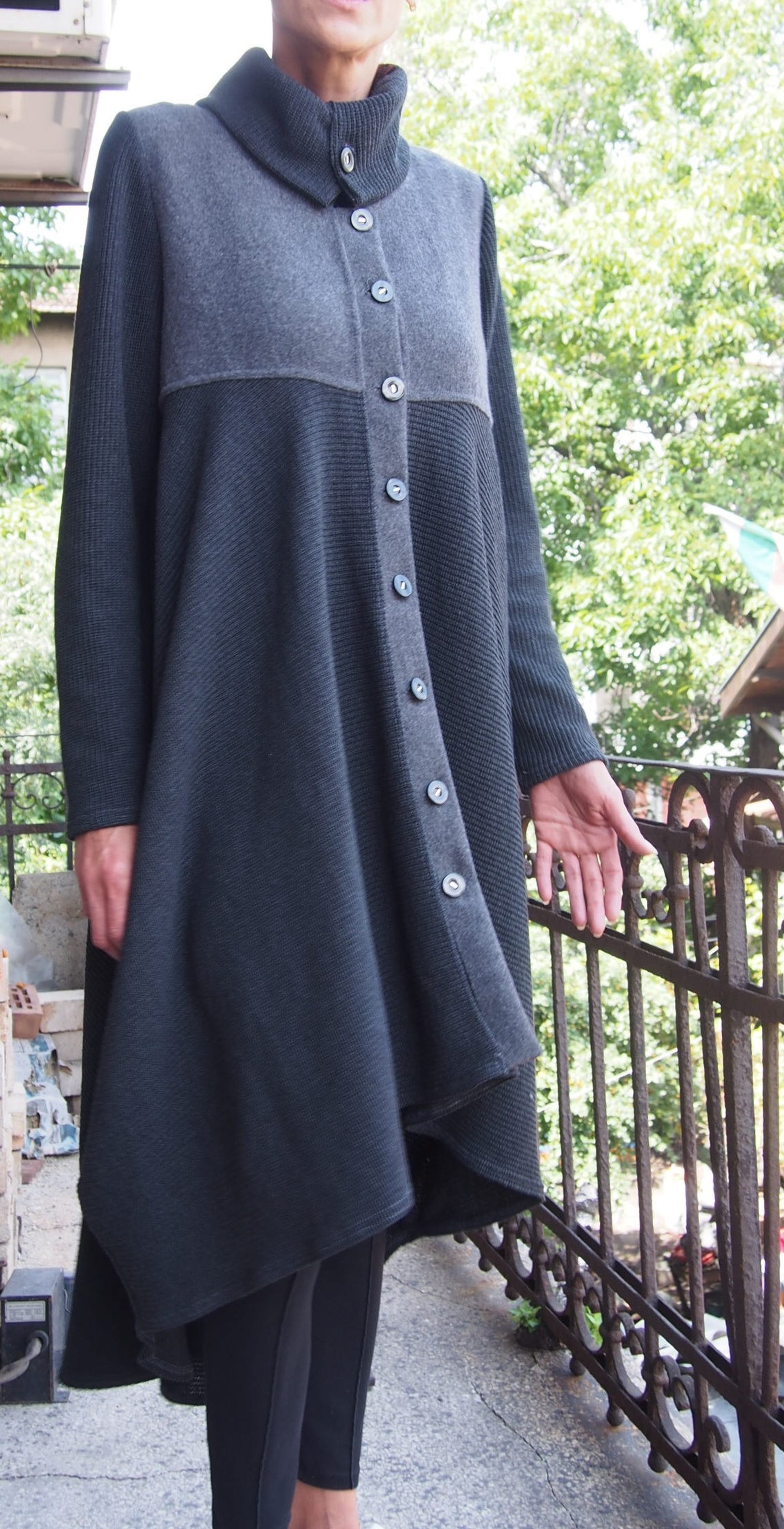 Woman Wool Coat Asymmetric Coat Extravagant Coat Wool | Etsy