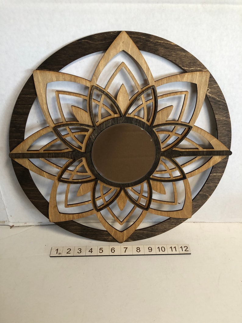 Wood Laser Cut Sign 17 Inch Round With 5 Mirror | Etsy