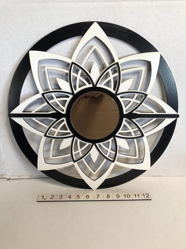 Wood Laser Cut Sign 17 Inch Round With 5 Mirror | Etsy