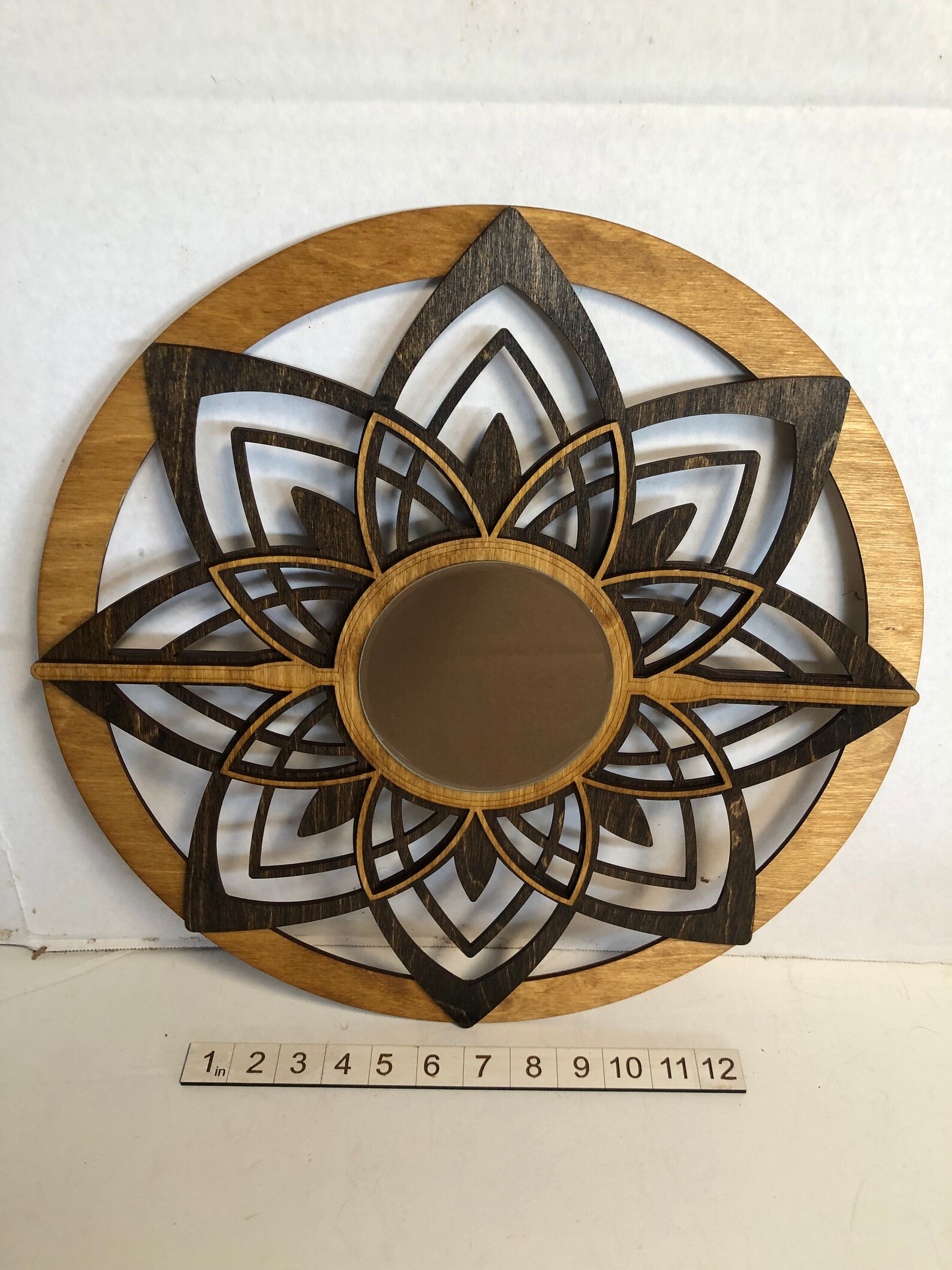 Wood Laser Cut Sign 17 Inch Round With 5 Mirror | Etsy