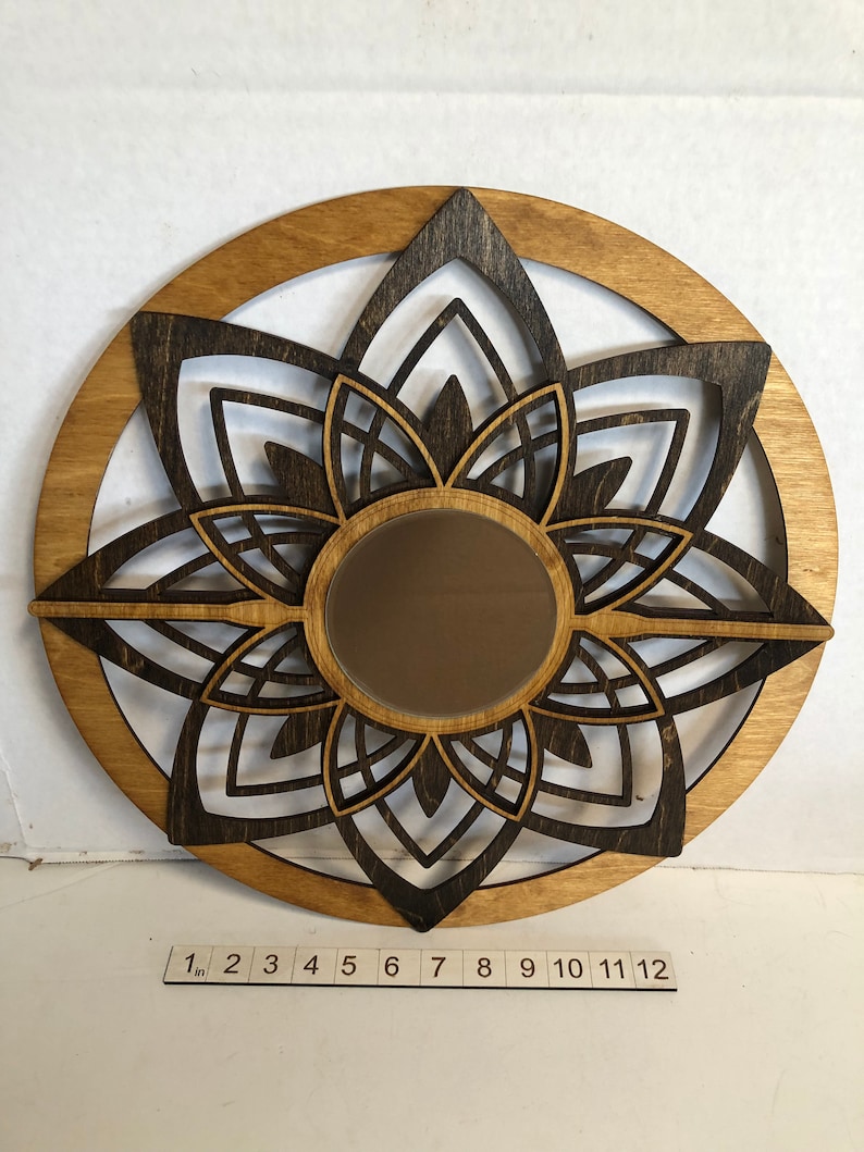 Wood Laser Cut Sign 17 Inch Round With 5 Mirror | Etsy