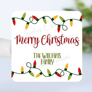 Personalized Merry Christmas Sticker, Custom Christmas Square Stickers ...