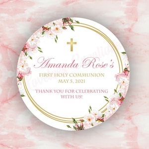 Communion Sticker, Personalized First Holy Communion Stickers, Custom ...