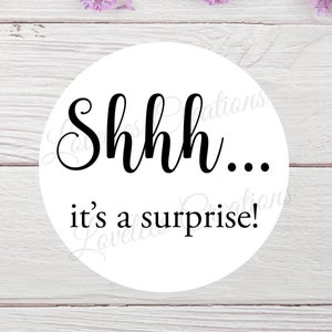 Shhh...it's a Surprise Sticker - Invitation Sticker - Envelope Sticker ...