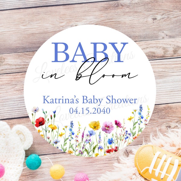 Blue Baby in Bloom Stickers - Etsy