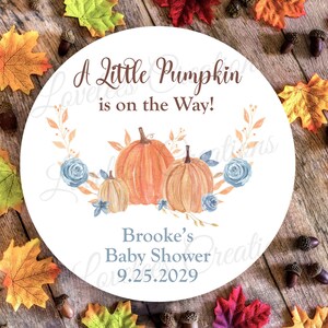 Pumpkin Boy Baby Shower Sticker - Pumpkin Boy Baby Shower Label ...