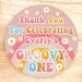 Groovy First Birthday Stickers, Personalized Groovy Birthday Favor ...