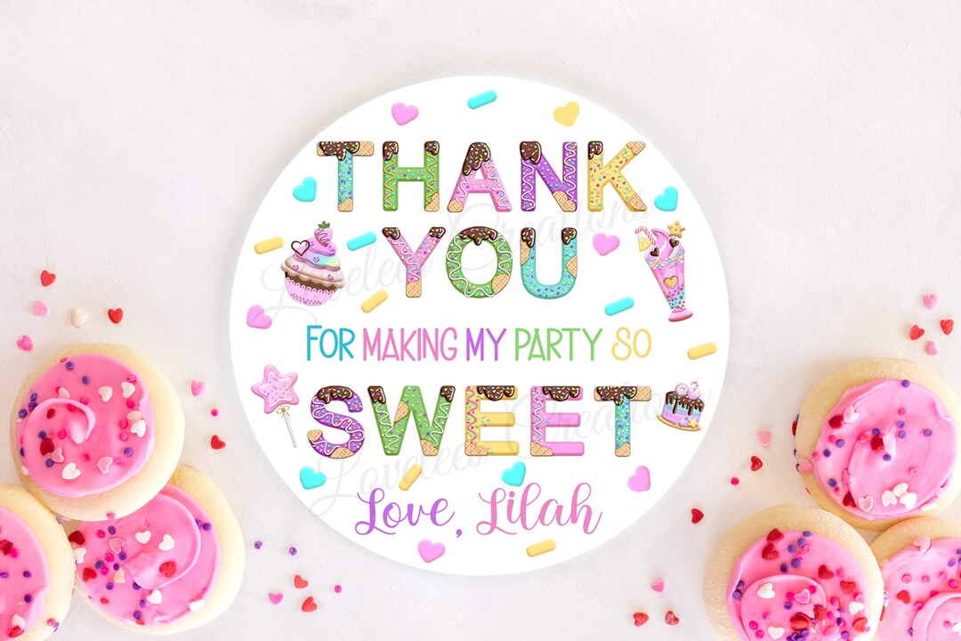 Sweet Birthday Label, Personalized Sweet Birthday Sticker, Custom ...