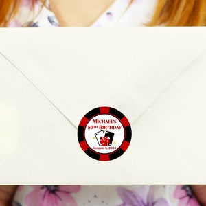 Poker Chip Theme Birthday Label, Personalized Poker Theme Bachelor ...