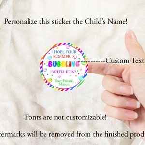 Summer Bubbling Fun Stickers | Bubble Party Favor Labels, Personalized ...