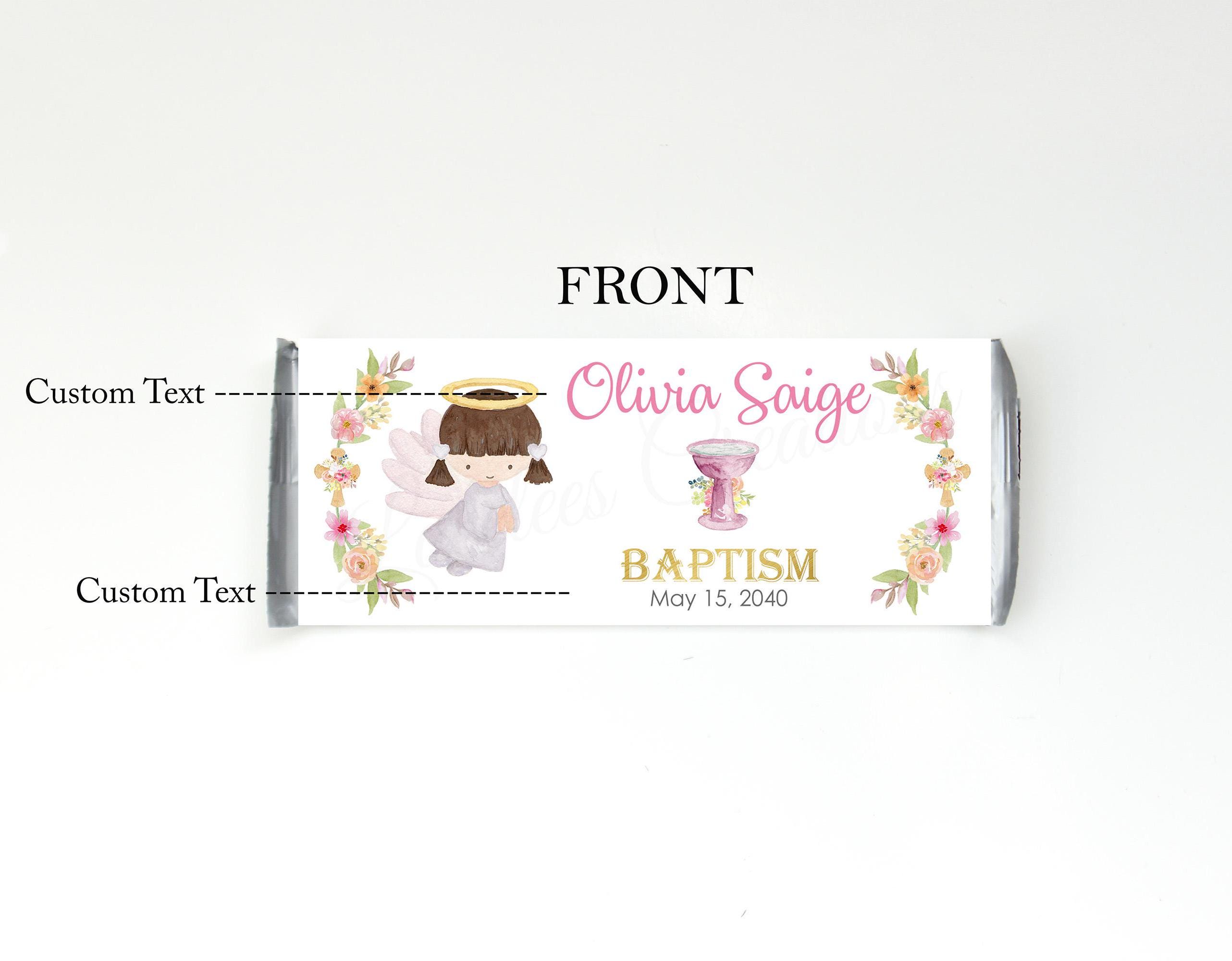 Girl Angel Baptism Chocolate Bar Wrapper, Mi Bautizo, Christening Favor ...