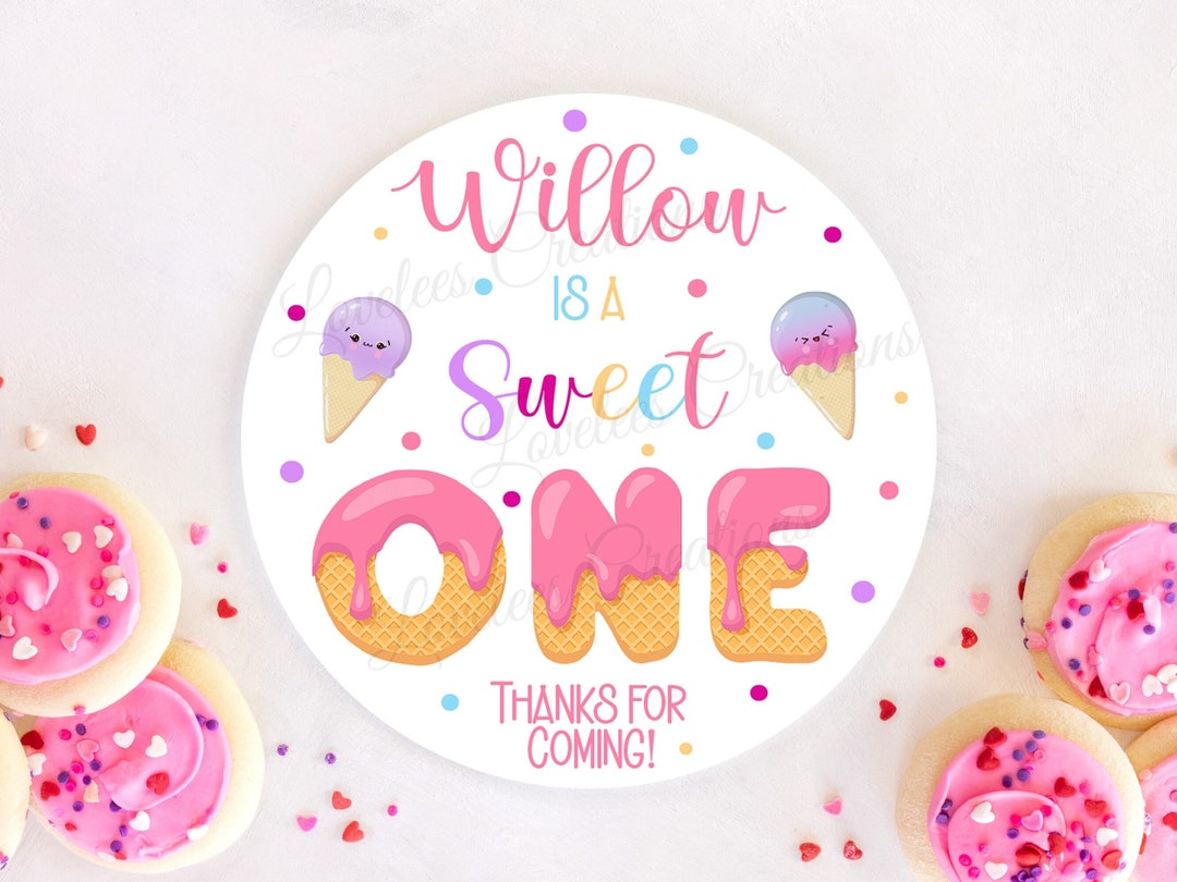 Sweet One Personalized Birthday Stickers, First Birthday Custom Labels ...