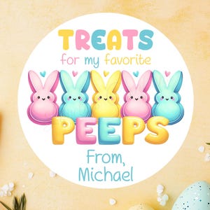 Treats for My Peeps Easter Stickers, Personalized Peeps Easter Labels ...