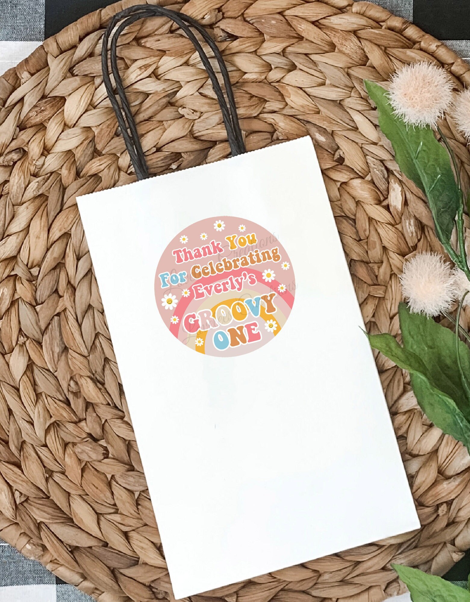 Groovy One Birthday Thank You Stickers | 1st Birthday Party Favor ...