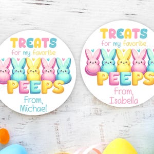 Treats for My Peeps Easter Stickers, Personalized Peeps Easter Labels ...