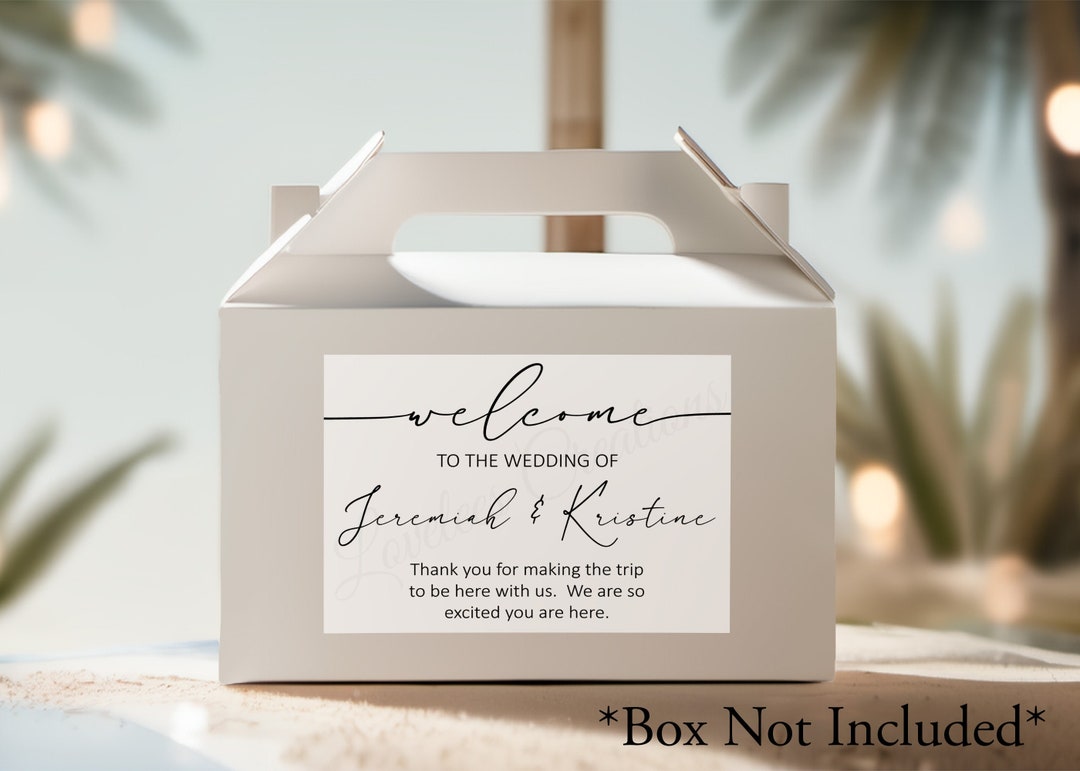 Welcome Bag Stickers, Wedding Welcome Bag Labels, Destination Wedding ...