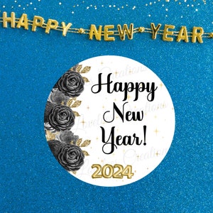 New Years Eve Party Stickers, Holiday Stickers, New Years Envelope ...