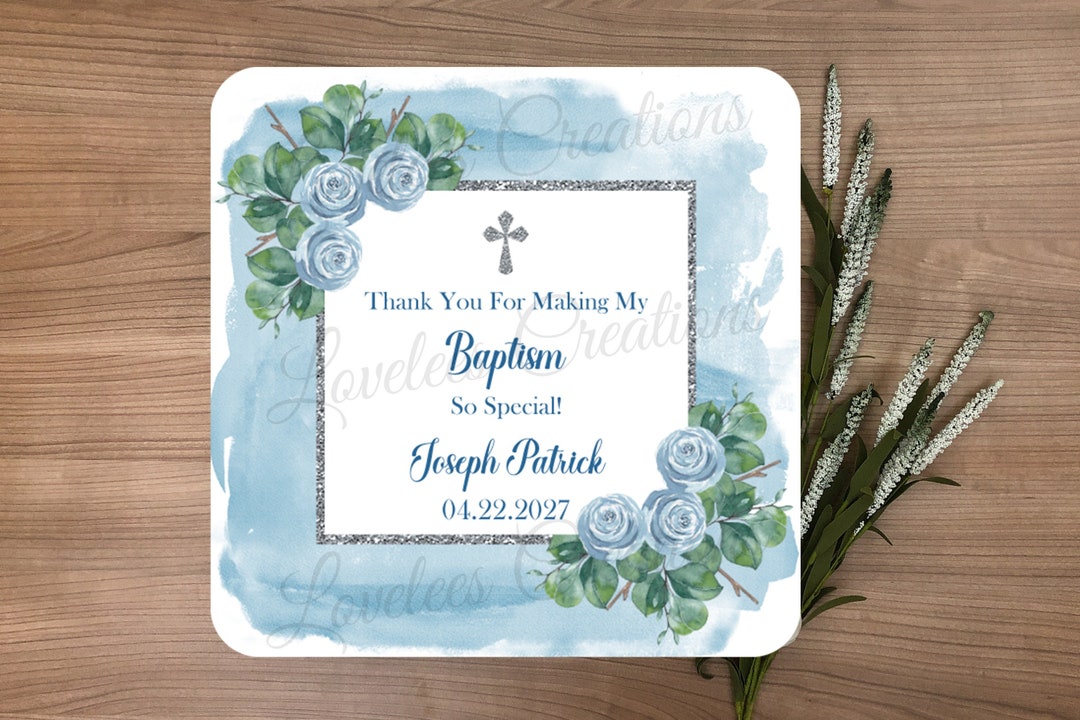 Baptism Favor Stickers - Christening Favor Stickers - Baptism Tags ...